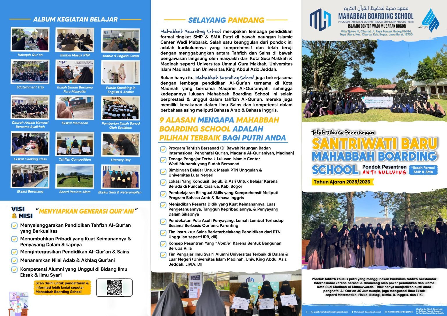 Pendaftaran Santriwati Baru Mahabbah Wadi Mubarak Boarding School (4th ...
